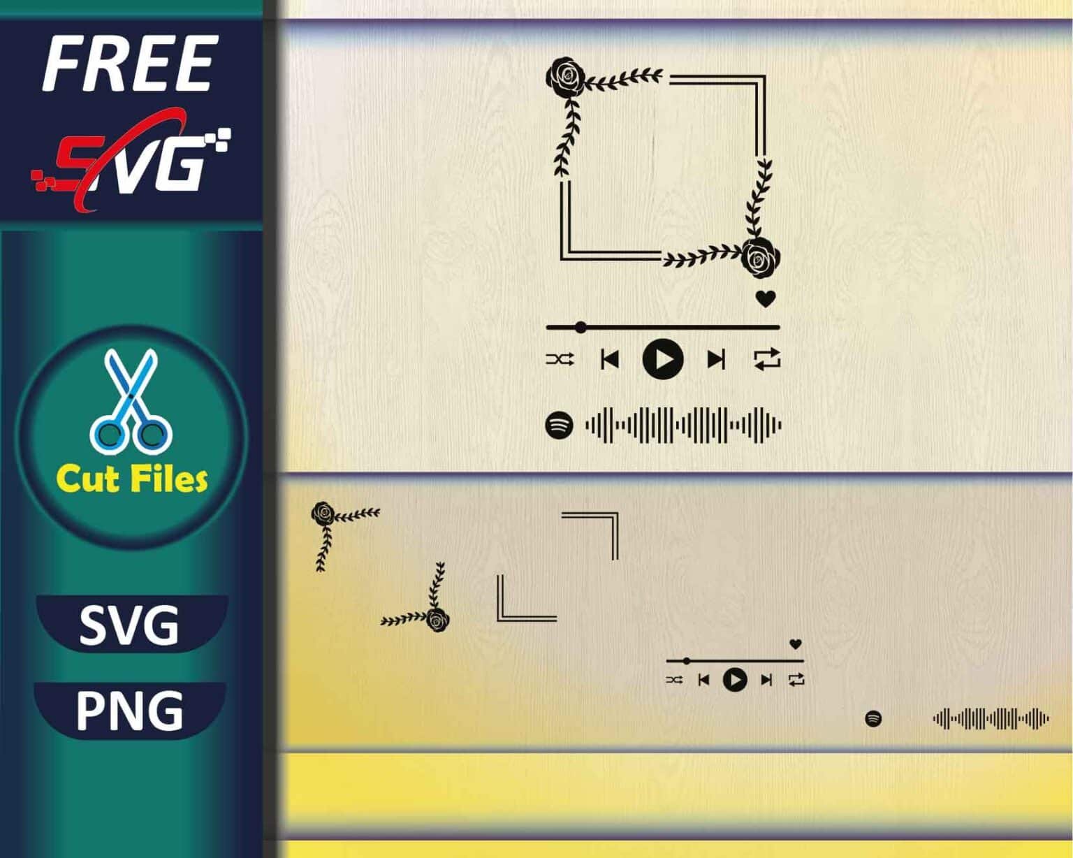 Spotify Picture Frame SVG Free, Spotify Plaque, Flower Frame