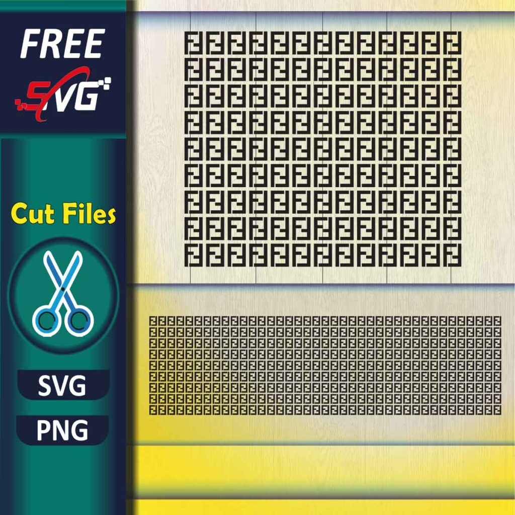 Fendi logo pattern SVG Free, Cut files for Cricut