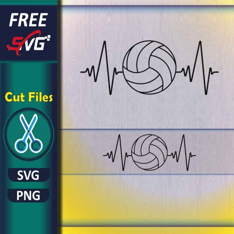 Volleyball Heartbeat SVG Free Download