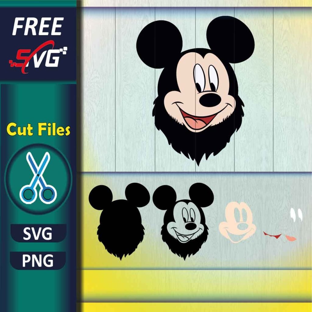Mickey Mouse with Beard SVG Free - freesvg.art