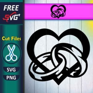 Wedding rings Heart love SVG Free | freesvg.art