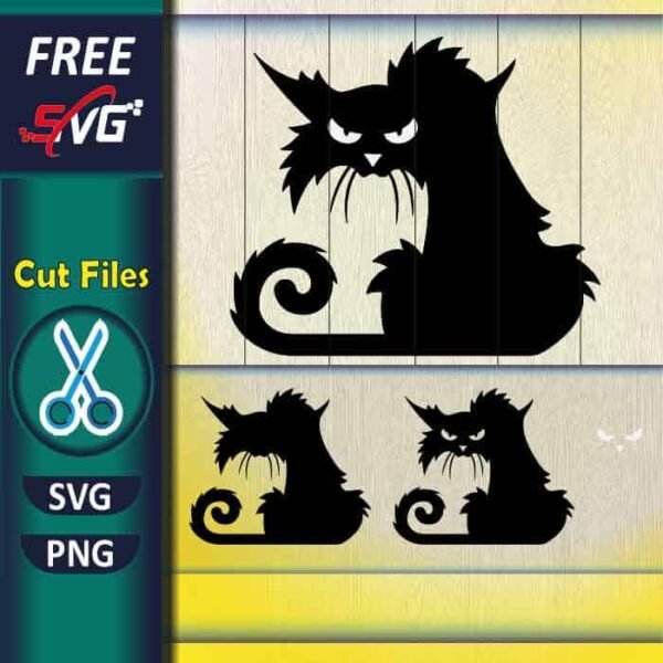 Angry Cat SVG free - Halloween SVG files for Cricut