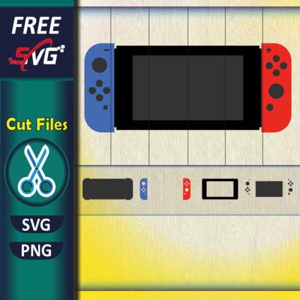Video Game Controller Layered SVG free, Nintendo Switch SVG