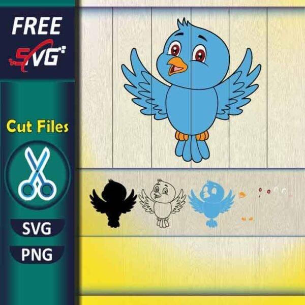 Cute Blue Bird SVG free